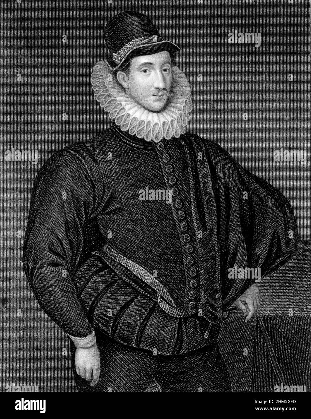Portrait of Fulke Greville, 1st Baron Brooke (1554-1628) - Engraving ...