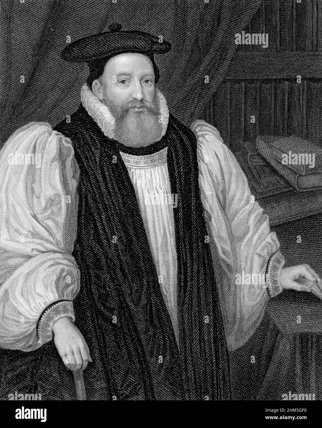 Portrait of George Abbot (1562-1633) - Engraving, 19th century Stock ...