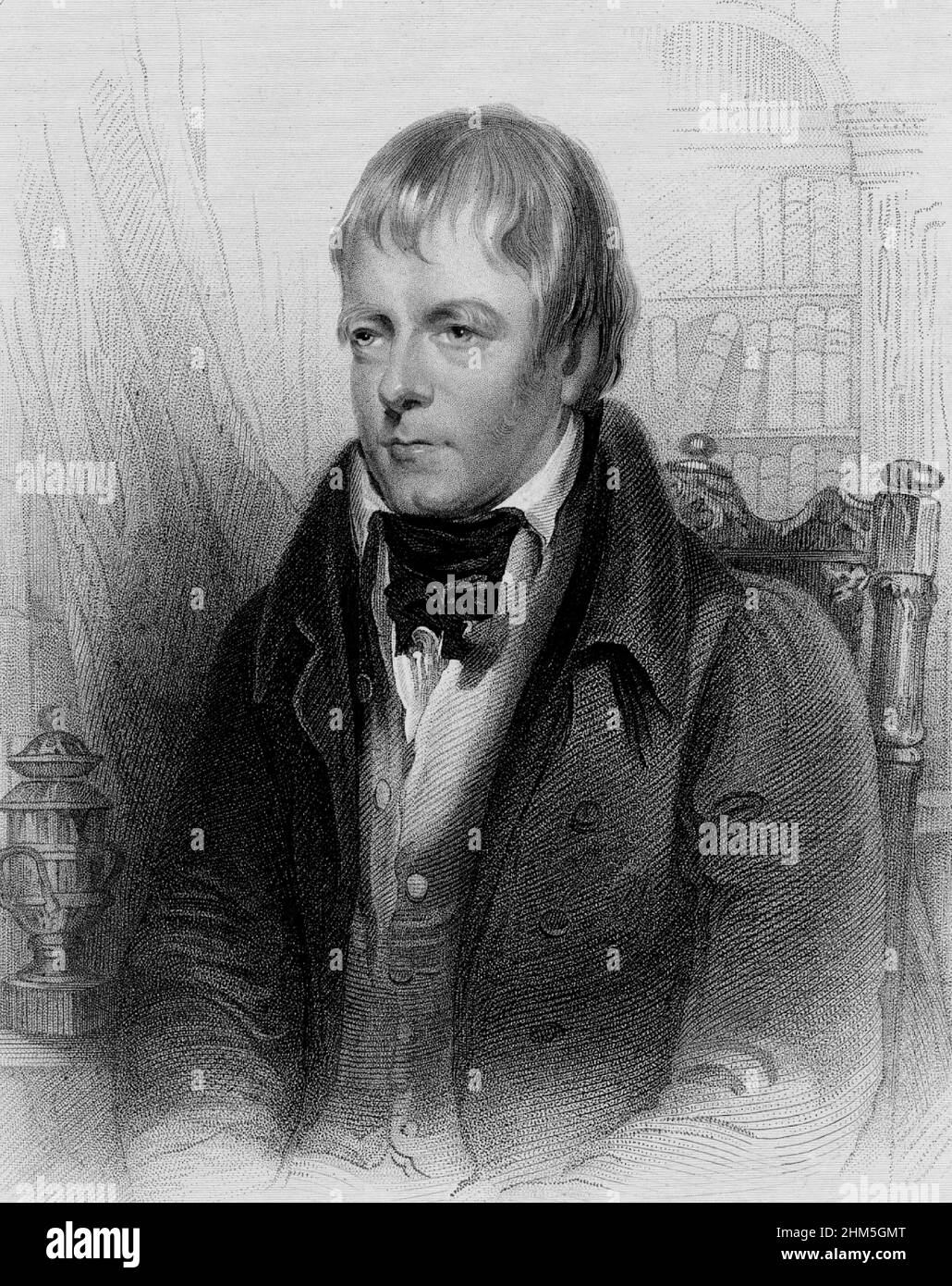 Portrait of Walter Scott (1771-1832) - Engraving, 19th century (2 Stock ...