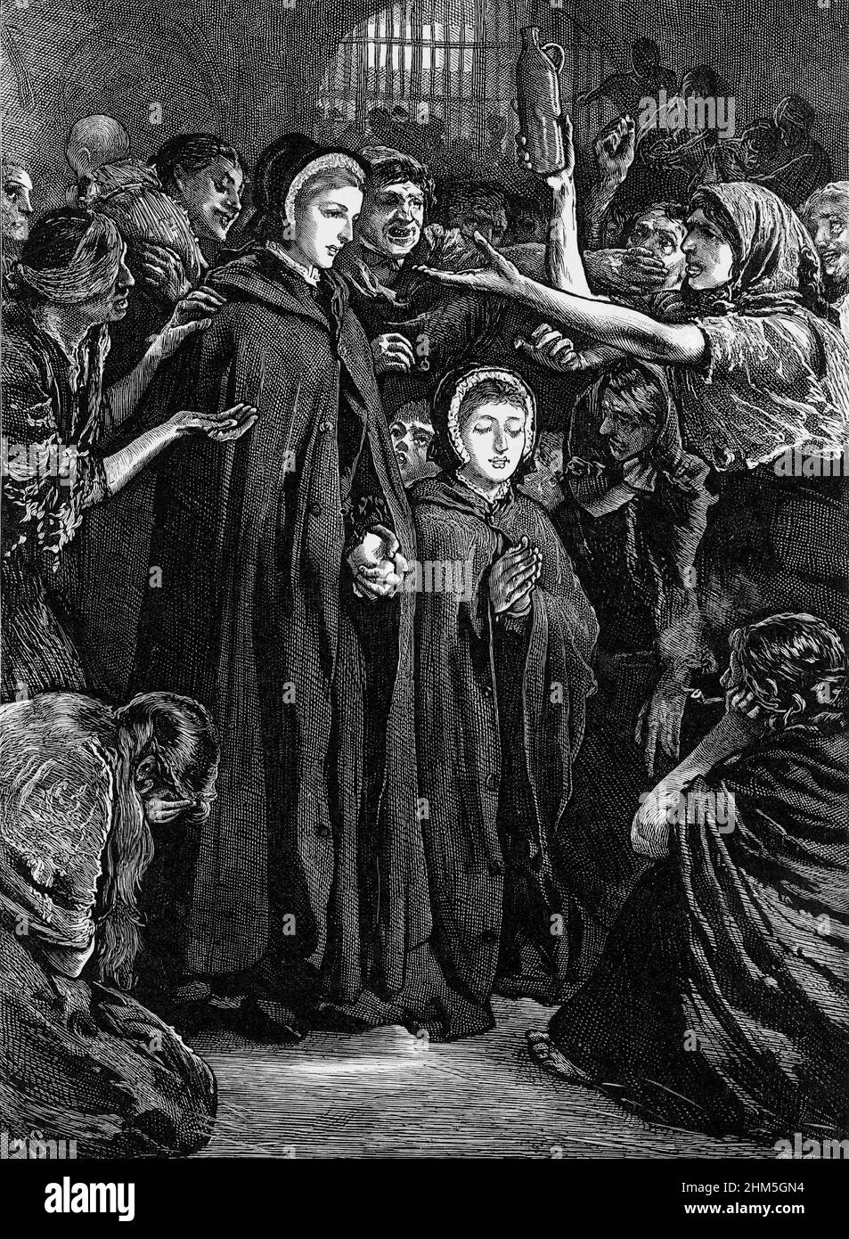 Portrait of Elizabeth Fry (born Gurney - 1780-1845) - Engraving, 19th ...