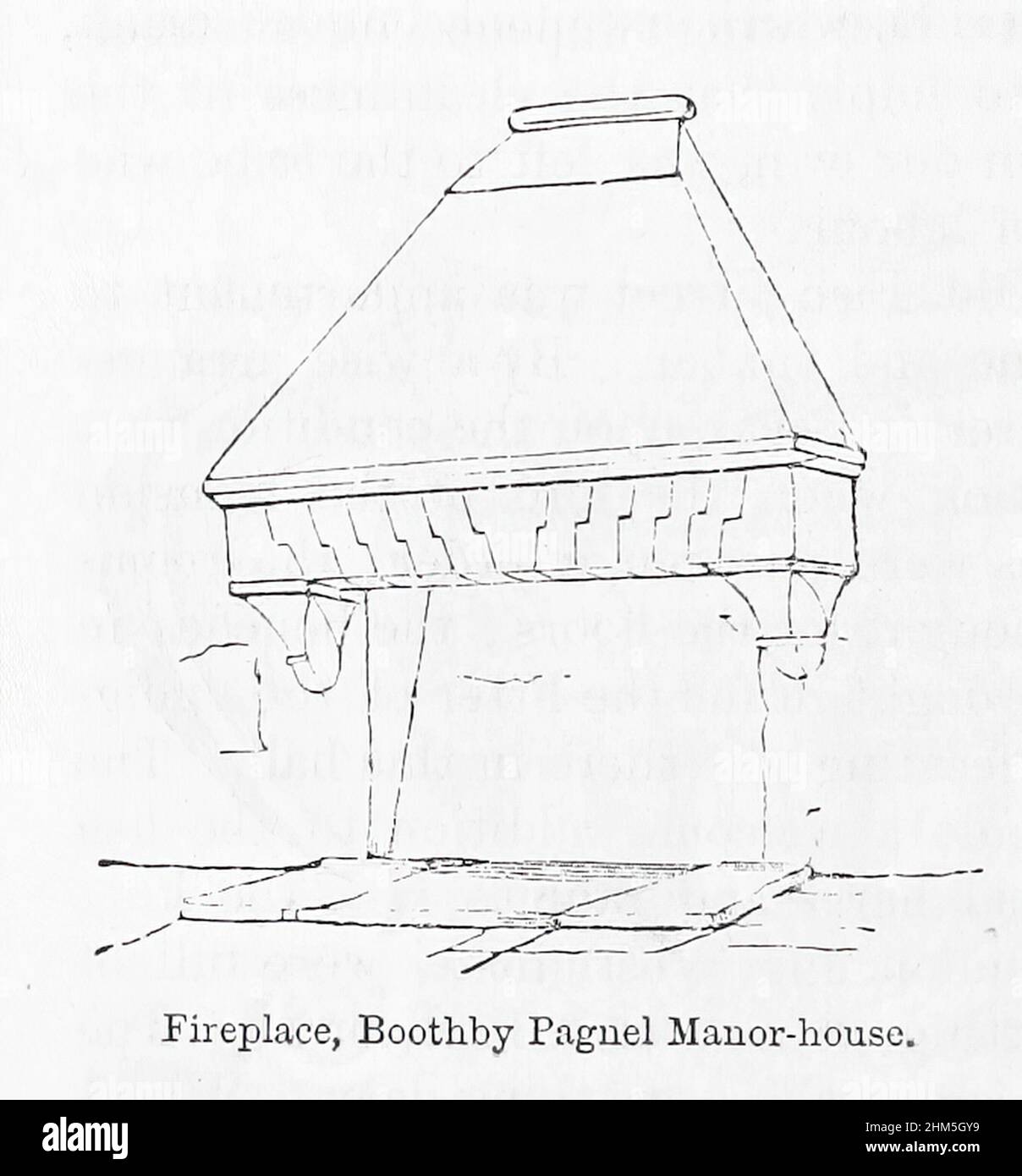 Fireplace, Boothby Pagnel Manor-house. - Image taken from "The Popular ...