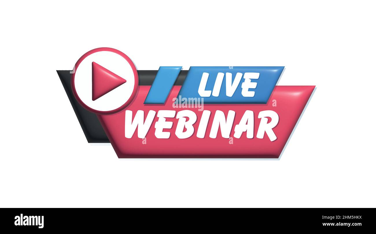 Live Webinar icon, trendy style emblem - 3D vector Stock Vector Image ...