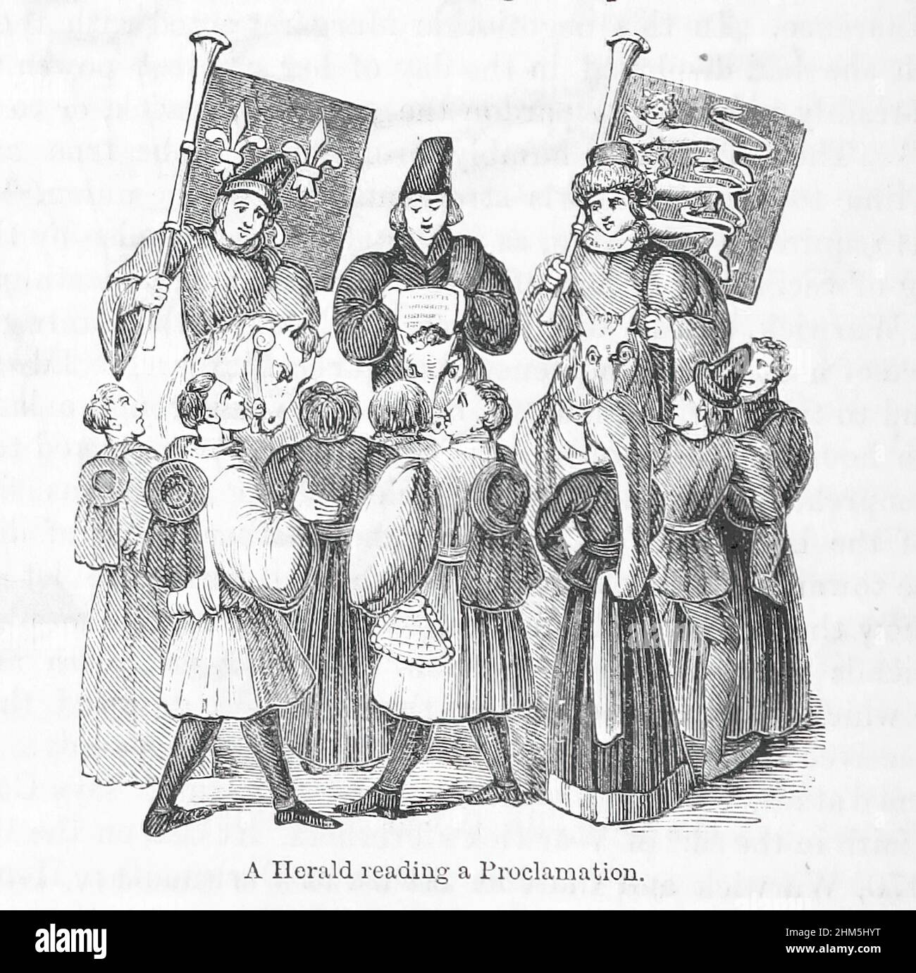 A Herald reading a Proclamation. - Image taken from "The Popular ...