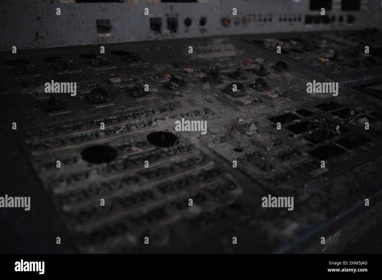 The derelict control room of reactor 4 at the Chernobyl Nuclear Power ...