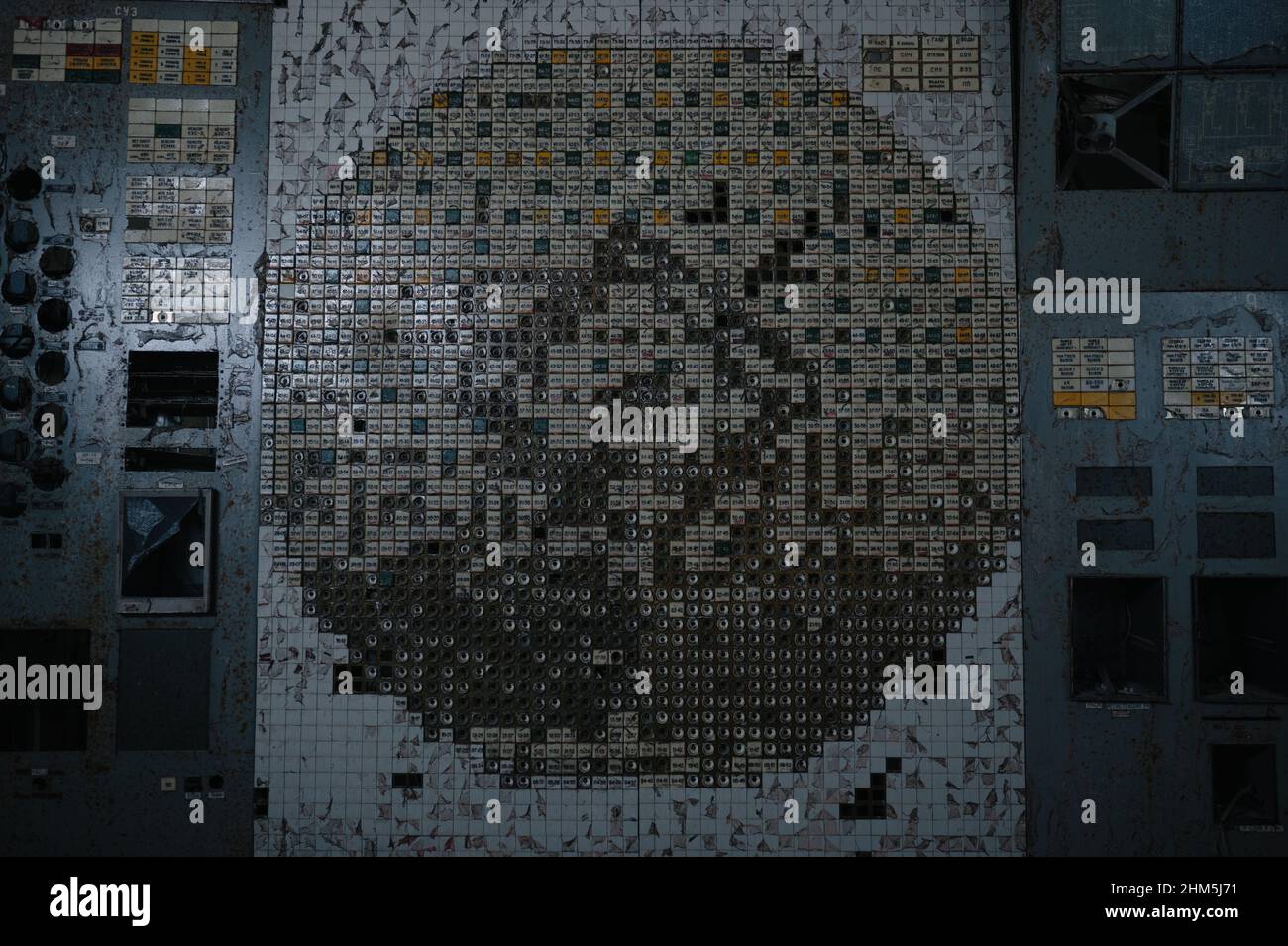 The derelict control room of reactor 4 at the Chernobyl Nuclear Power ...