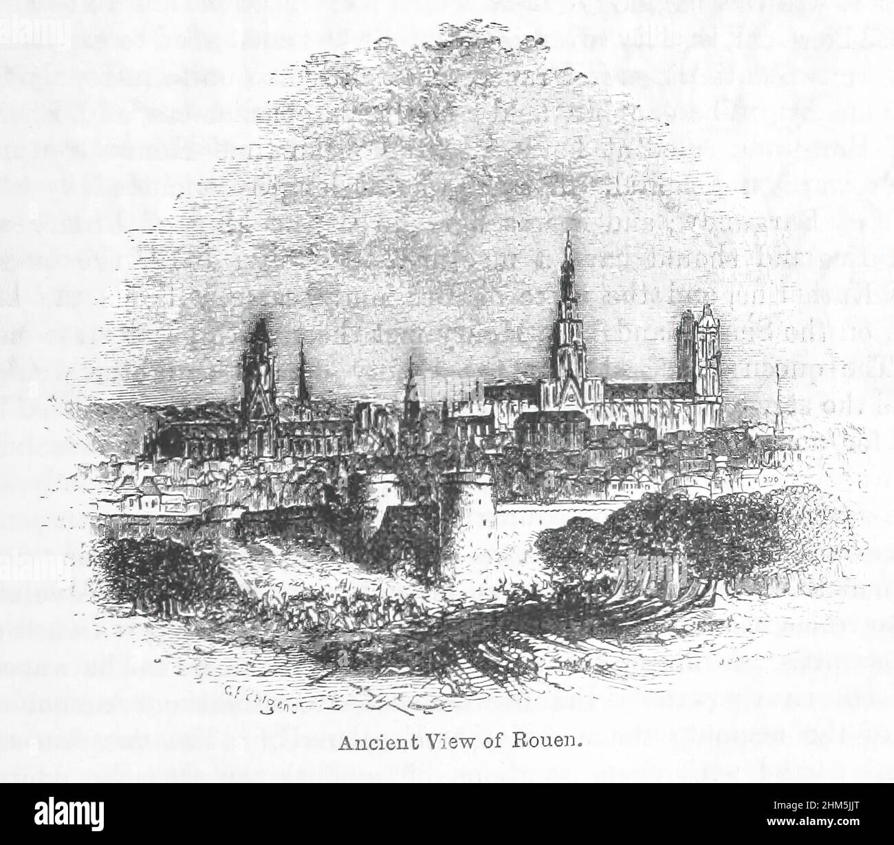 Ancient View of Rouen - Image taken from "The Popular History Of ...