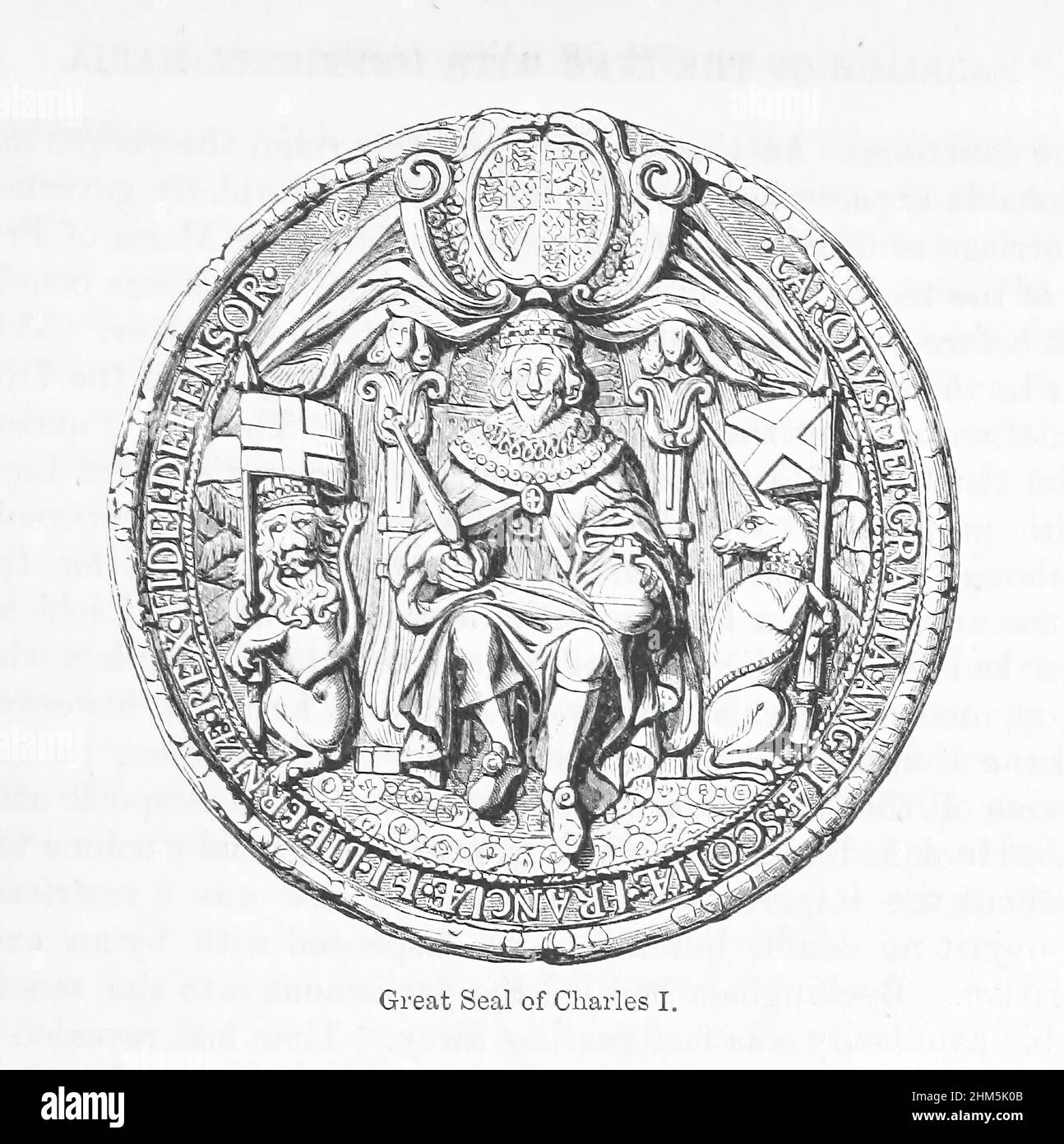 Great Seal of Charles I - Image taken from "The Popular History Of ...