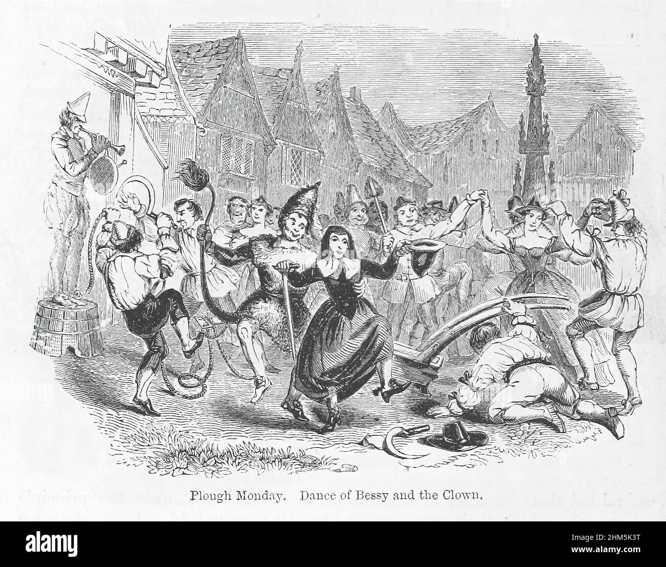 Plough Monday. Dance of Bessy and the Clown - Image taken from "The ...