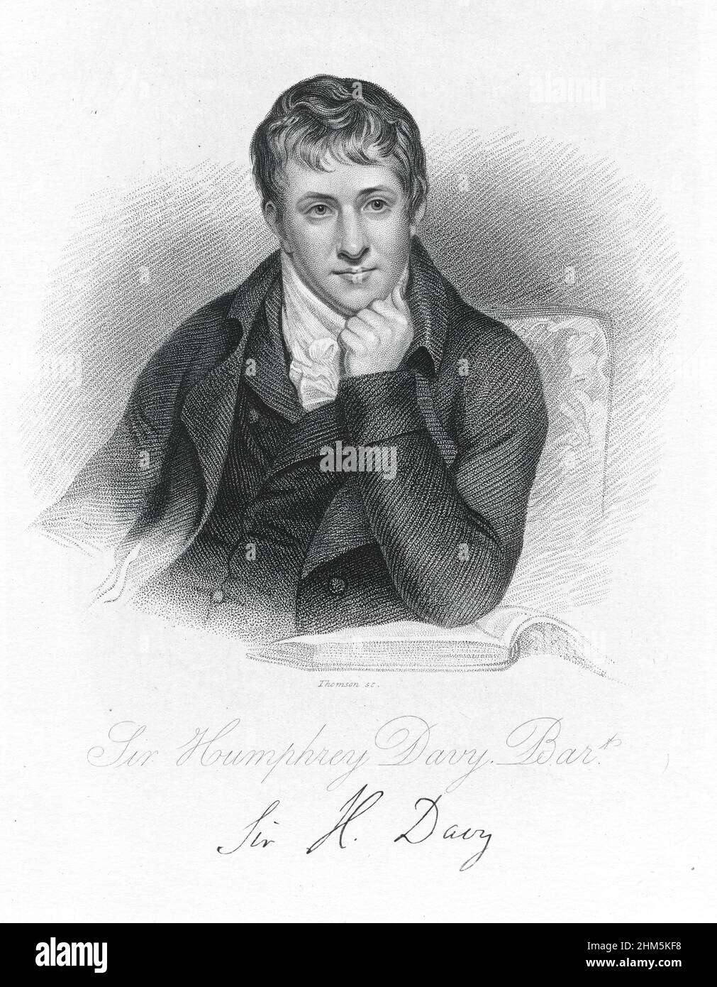 Portrait of Humphry Davy (1778-1829) - Historical engraving Stock Photo ...