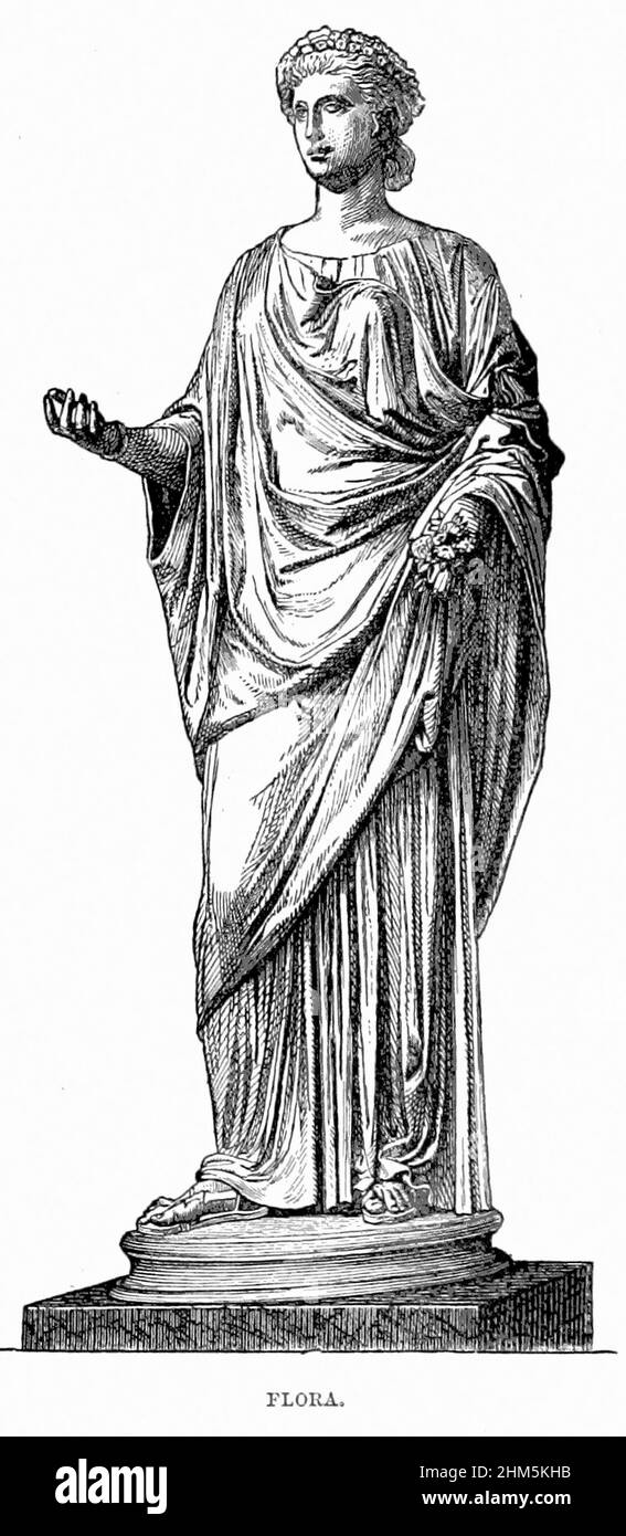 Portrait of Flora - British engraving XIX th Century Stock Photo - Alamy