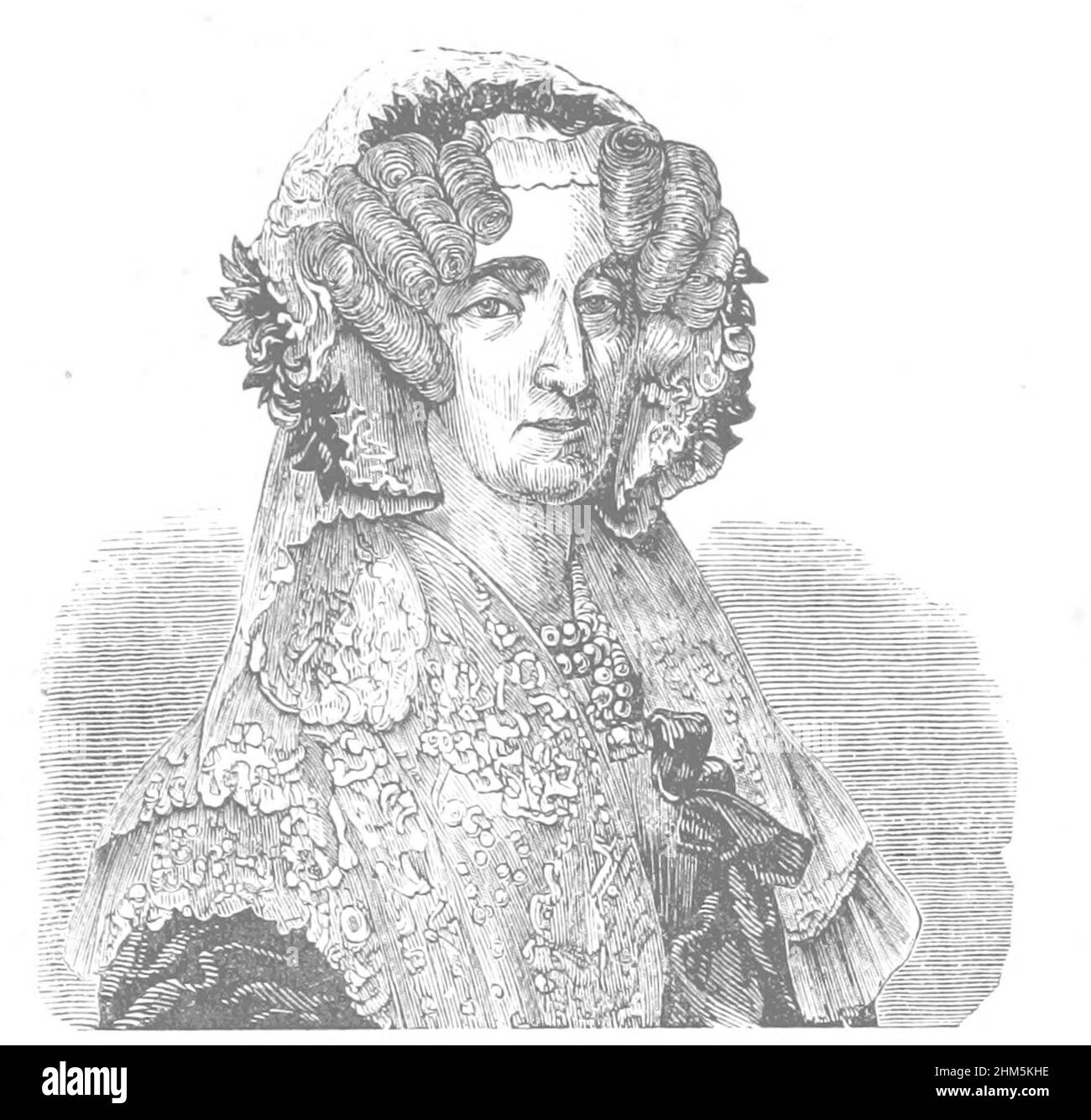 Portrait of Queen Amelia - Engraving, 19th century Stock Photo - Alamy