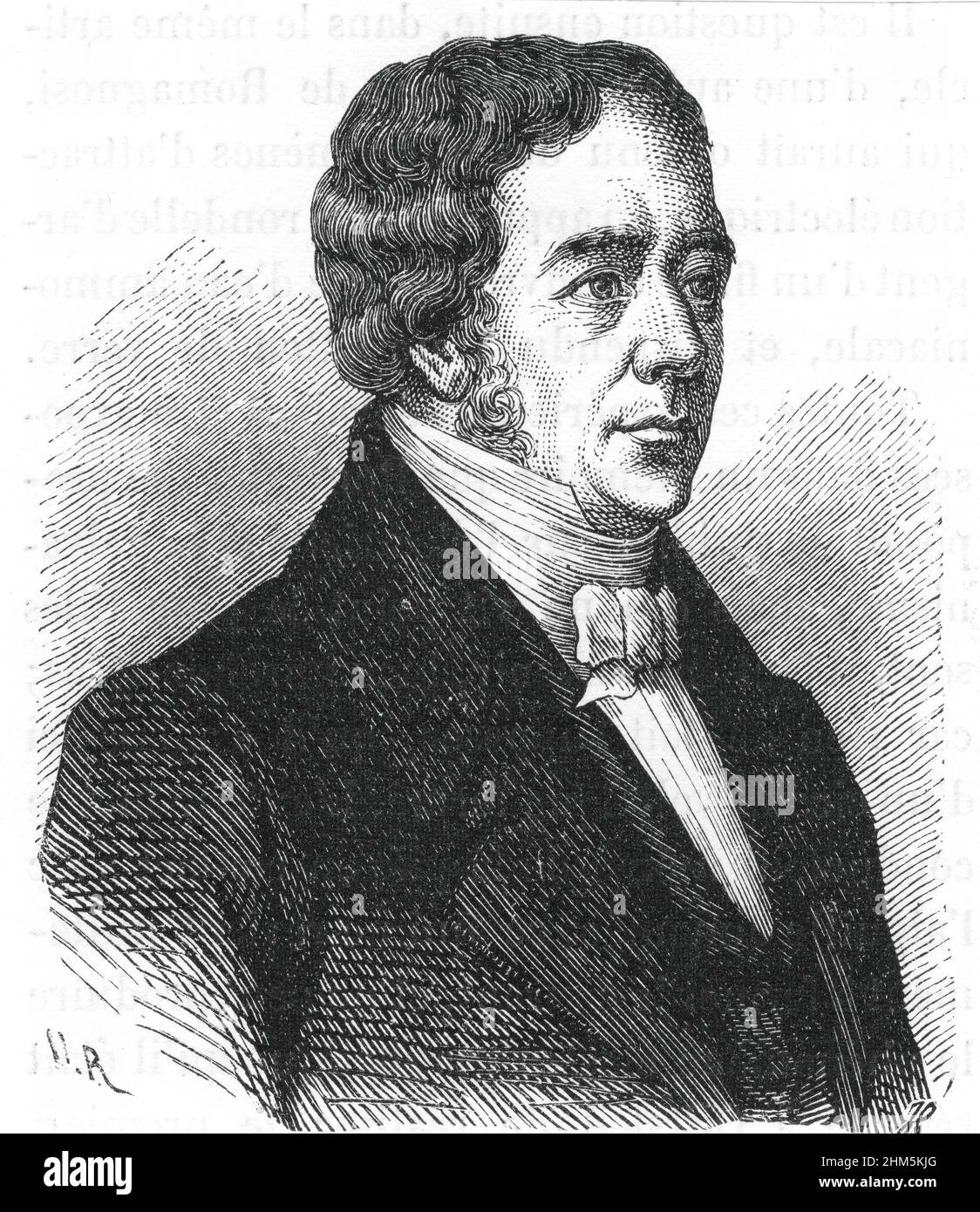 Portrait of Hans Christian Oersted (1777-1851) - Historical engraving ...