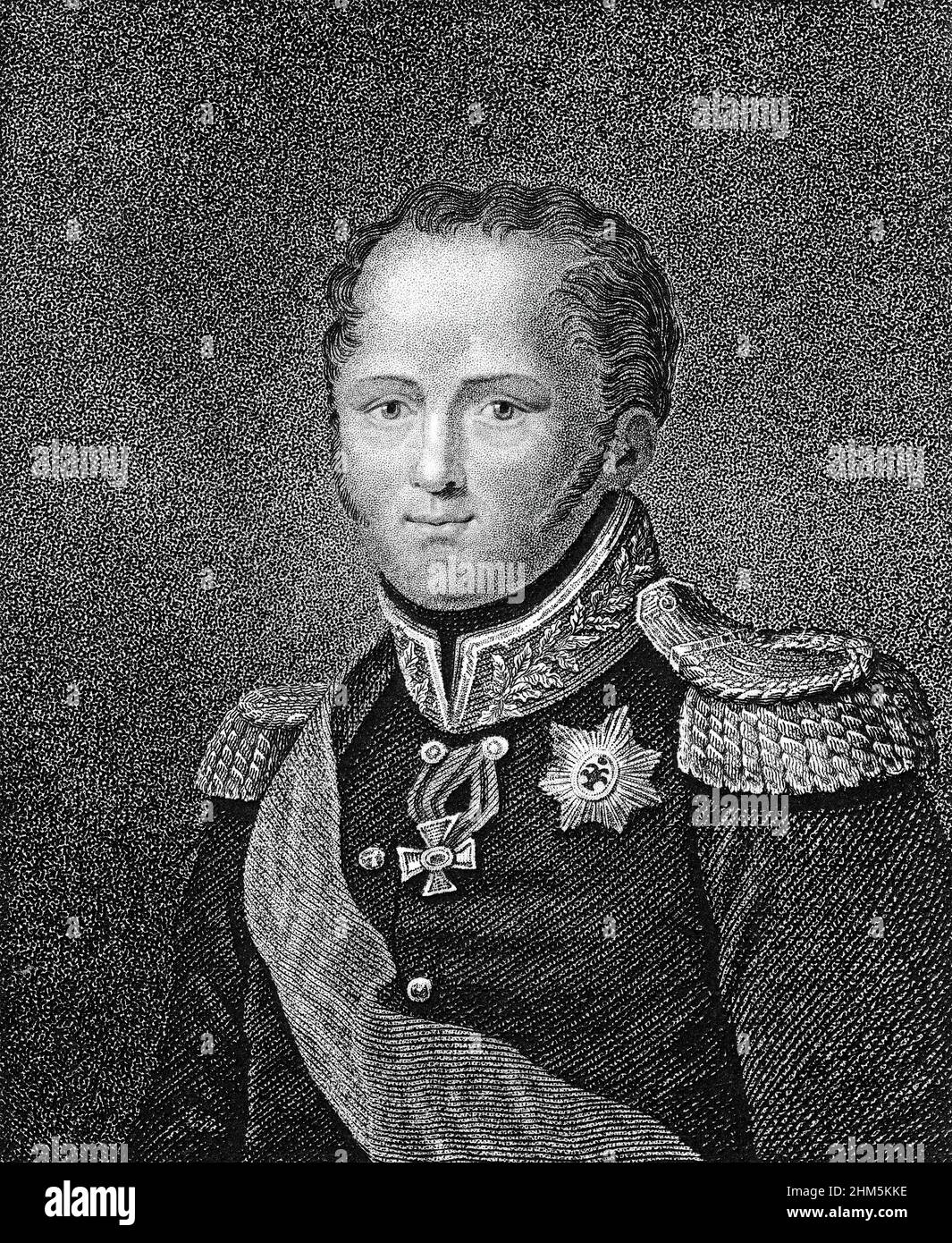 Portrait of Alexander I (1777-1825) - Historical engraving Stock Photo ...