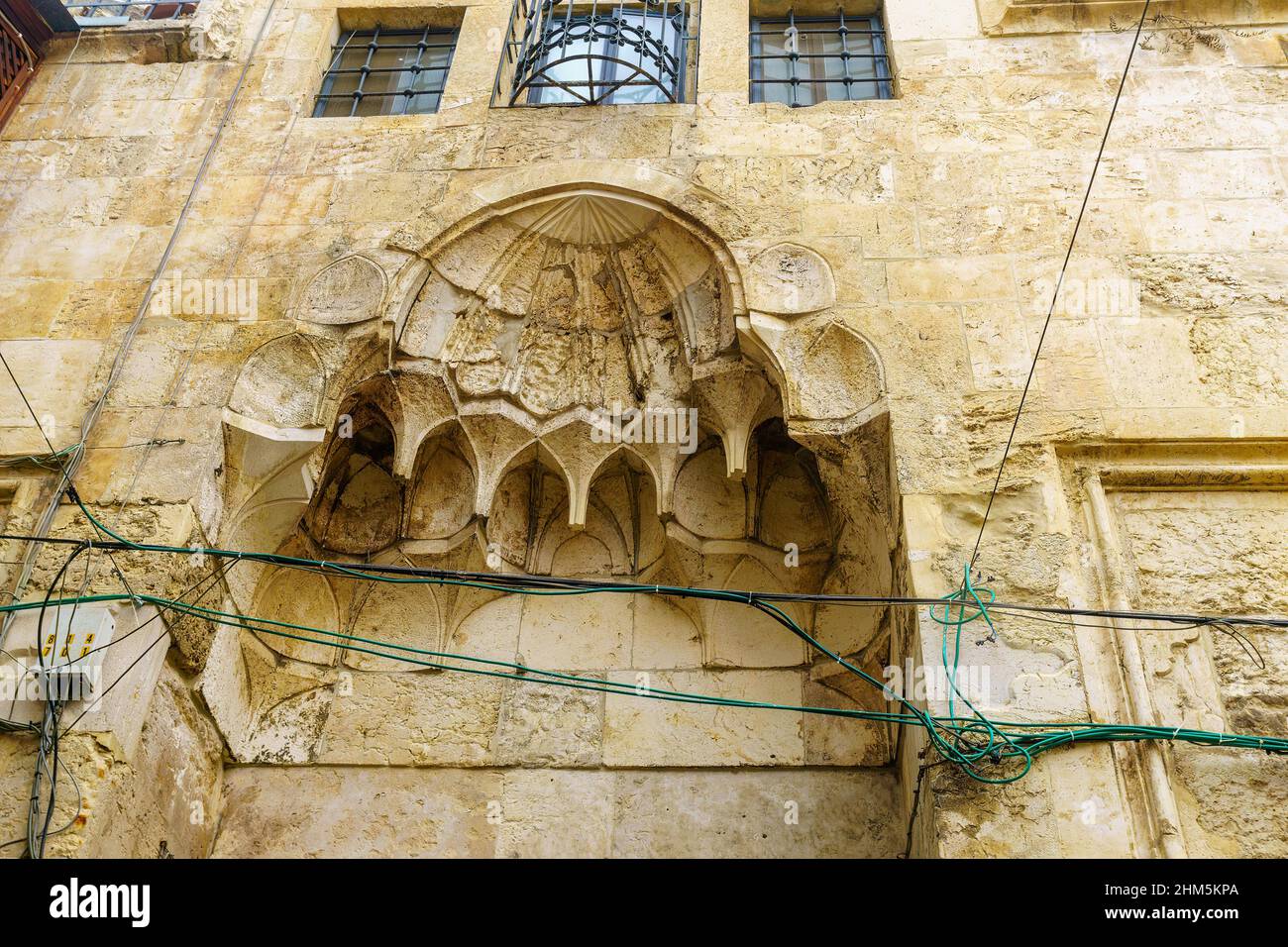View of Mamluk style door ornate, in the Old City of Jerusalem, Israel ...
