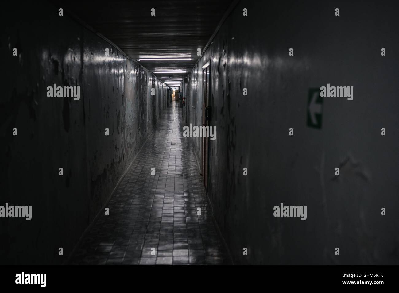 The hallway leading to reactor 4 in the Chernobyl Nuclear Power Plant ...