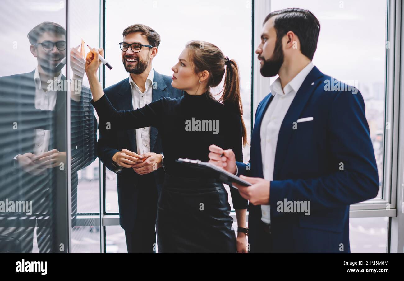 Business colleague conversation meeting office team teamwork workplace ...