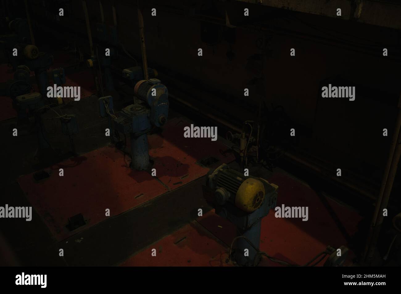 Decommissioned equipment in the shadowy pump room of reactor 3 at the ...