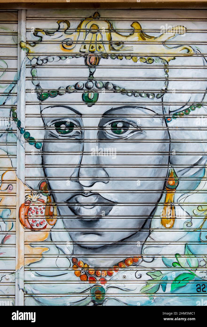 Street art painted on roller shutter hi-res stock photography and ...