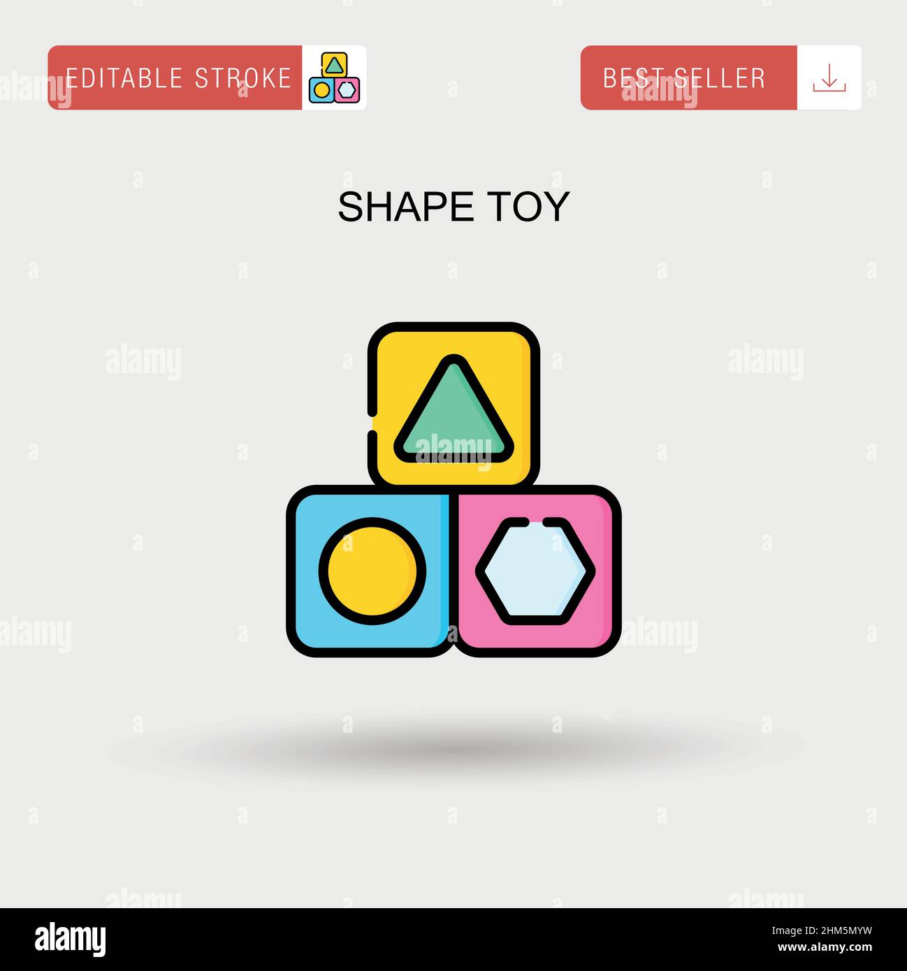 Kids wood block shape Stock Vector Images - Alamy