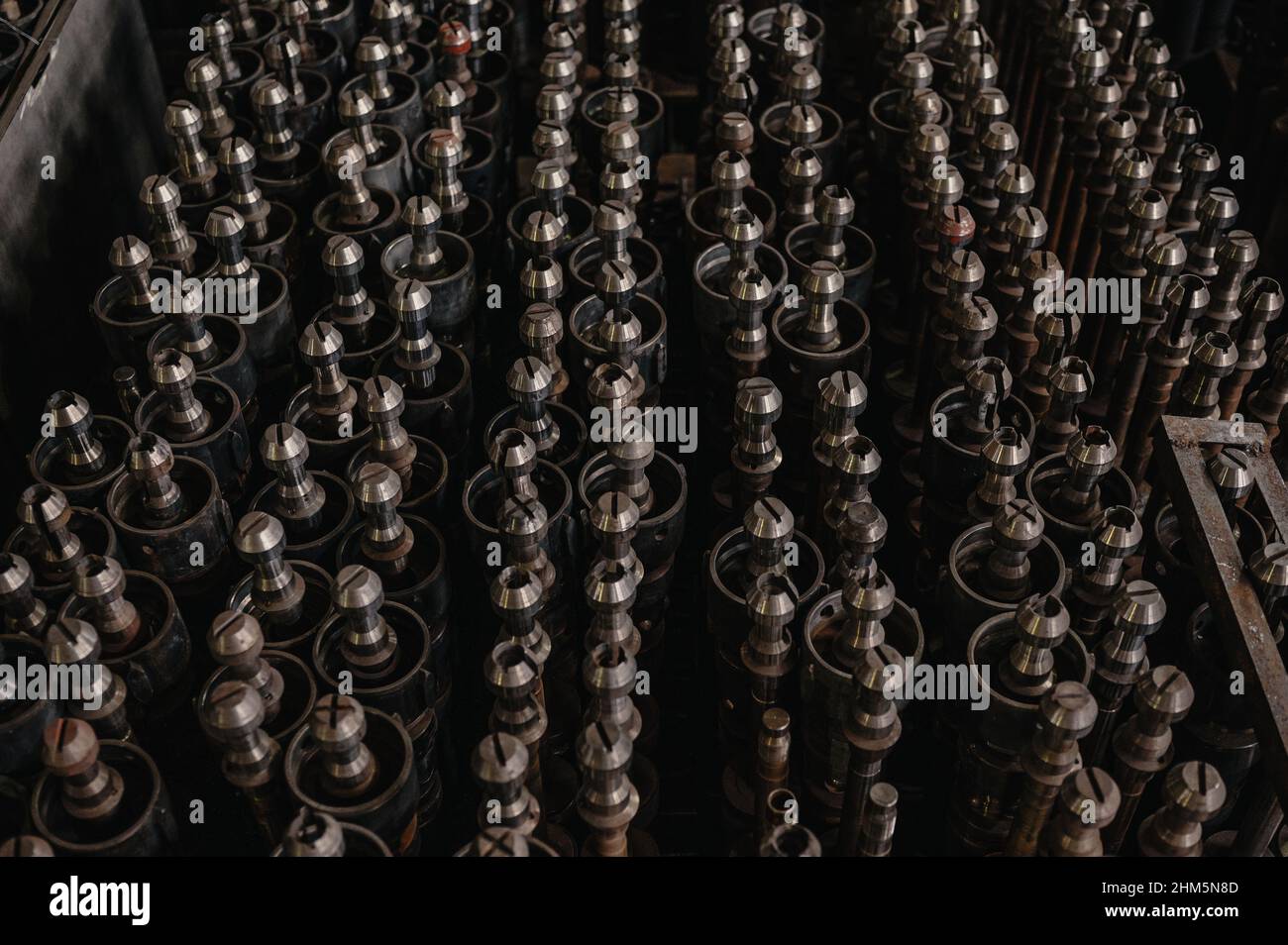 Fuel stringers stand organized in reactor hall 3 at the Chernobyl ...