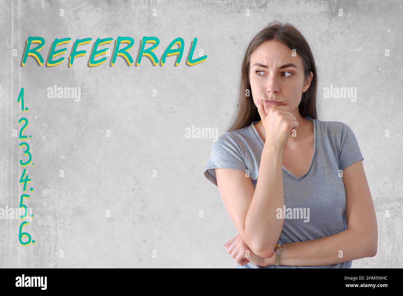Young woman and referral with to do list for think different concept ...