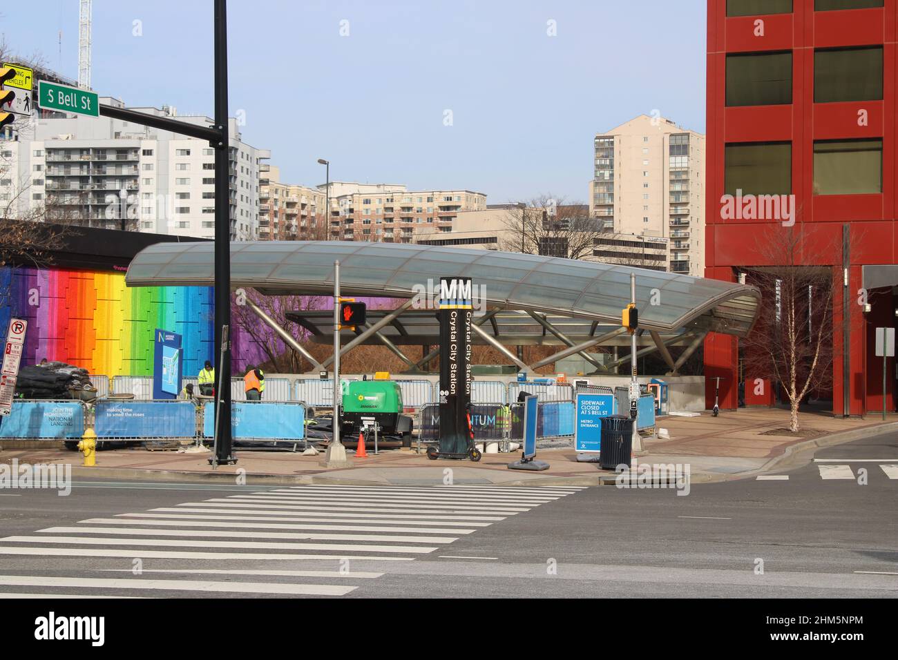 Crystal City Metro Station exit, with surrounding construction Stock ...