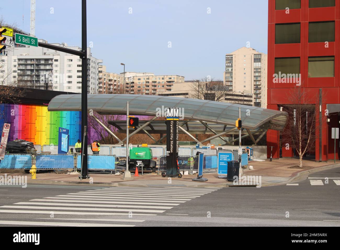 Crystal City Metro Station exit, with surrounding construction Stock ...