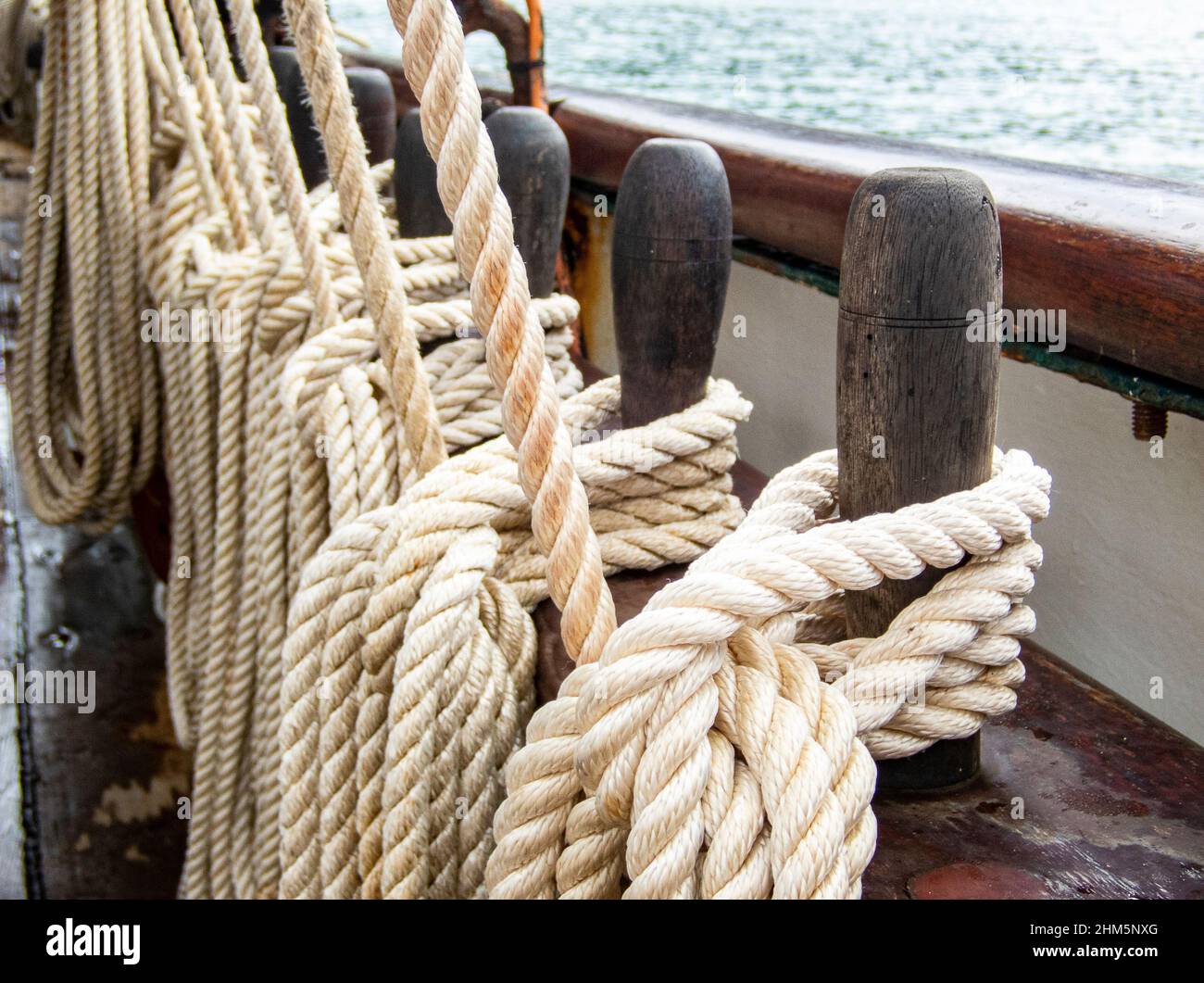 Detail of tall ship rigging, Queensland, Australia Stock Photo - Alamy