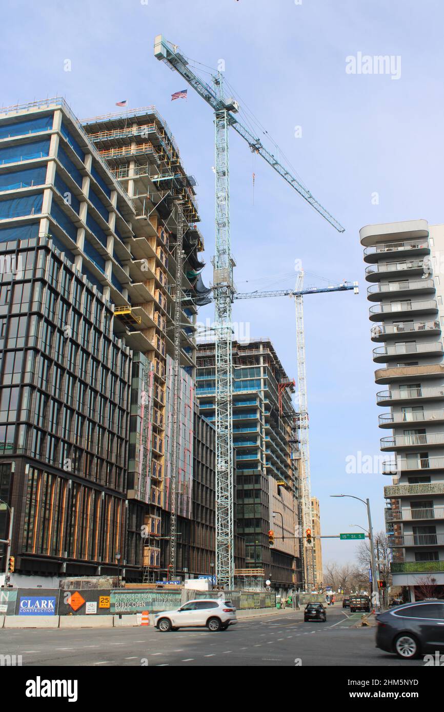 New construction of Amazon buildings in Arlington, VA, USA Stock Photo ...