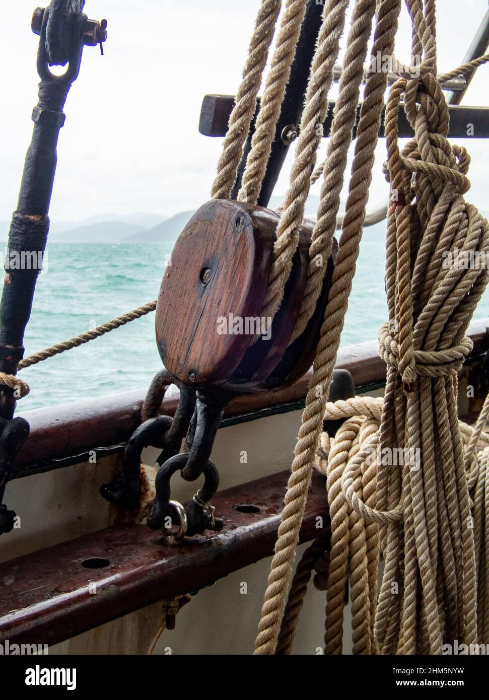 Detail of tall ship rigging, Queensland, Australia Stock Photo - Alamy