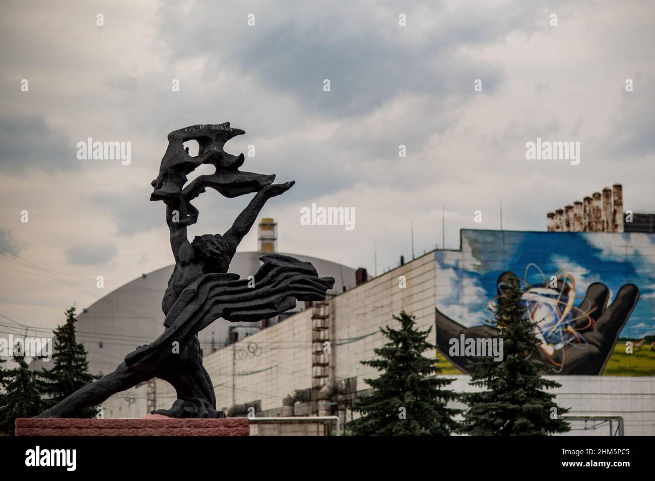 The famous Prometheus statue outside the Chernobyl Nuclear Power Plant ...
