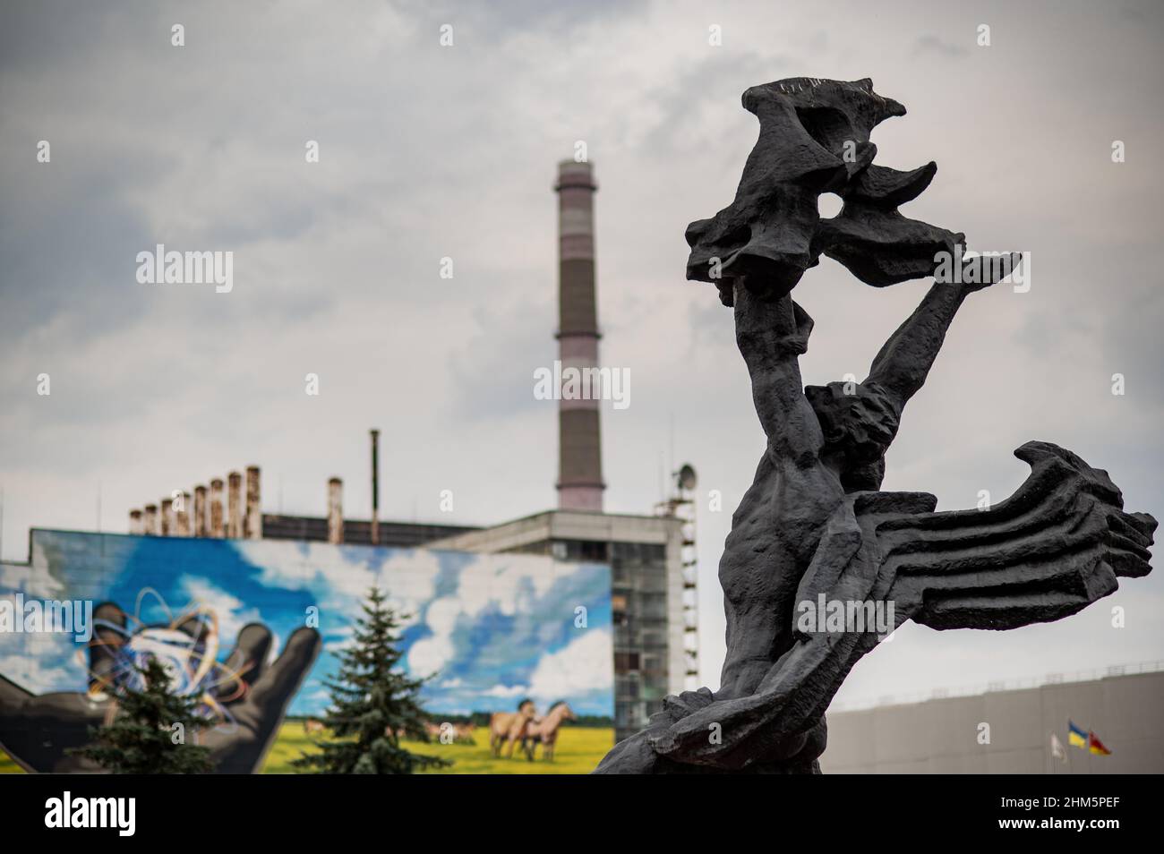 The famous Prometheus statue outside the Chernobyl Nuclear Power Plant ...