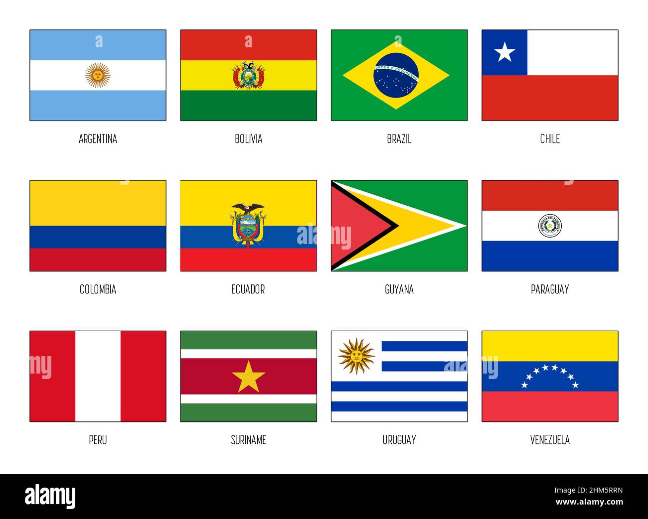 South America vector national flag collection Stock Vector Image & Art ...