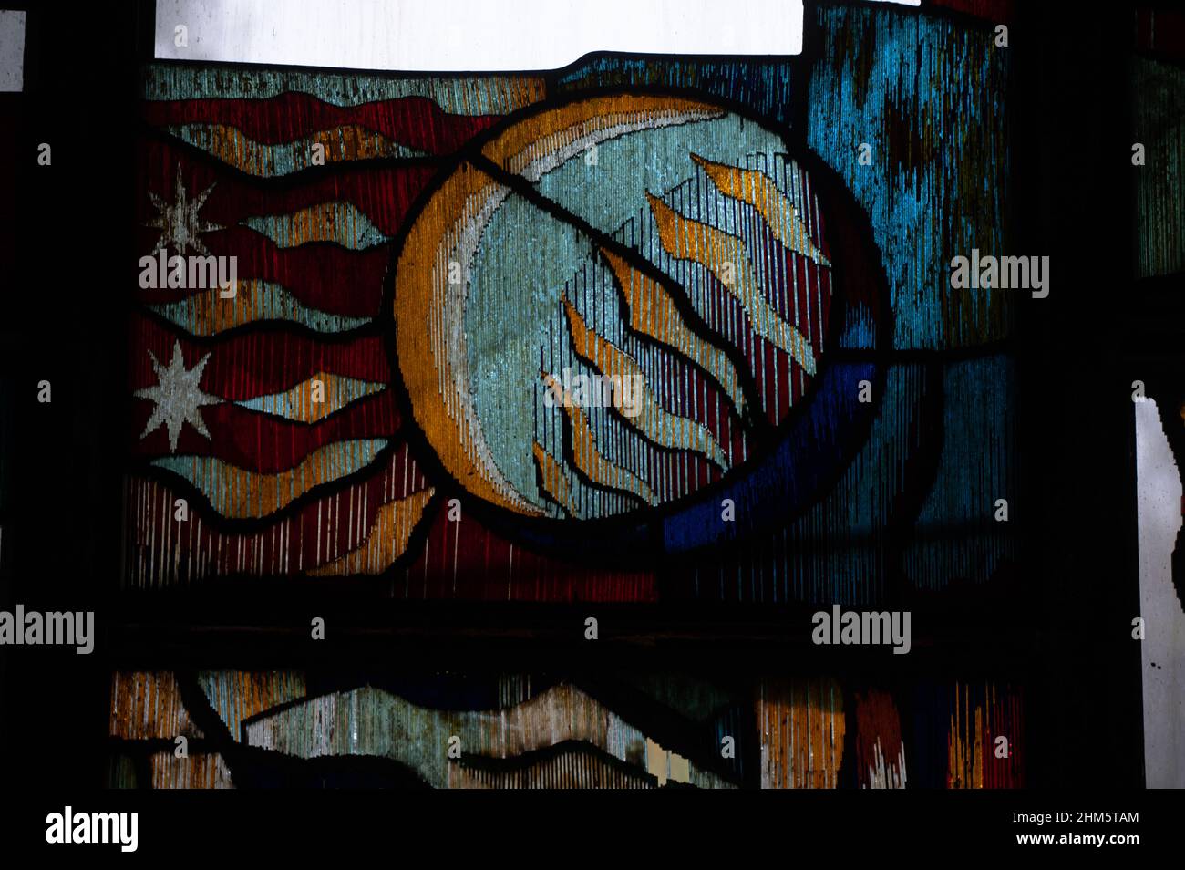 Beautifully detailed stained glass artwork inside the abandoned Cafe ...