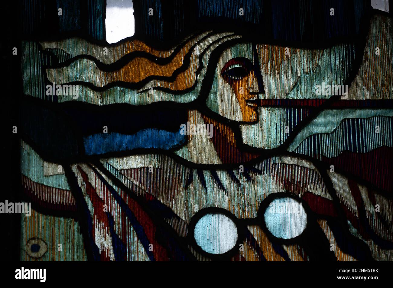 Beautifully detailed stained glass artwork inside the abandoned Cafe ...