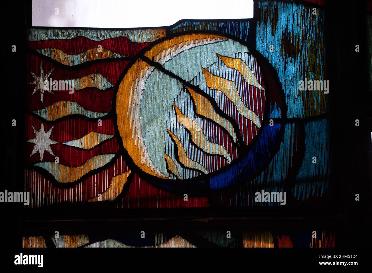 Beautifully detailed stained glass artwork inside the abandoned Cafe ...