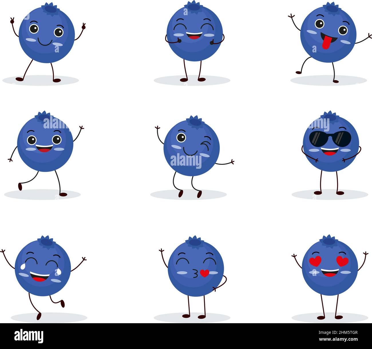 Cute Cartoon Blueberries