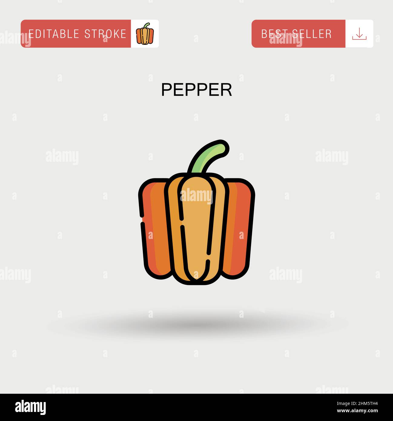 Red bell pepper black background Stock Vector Images - Alamy