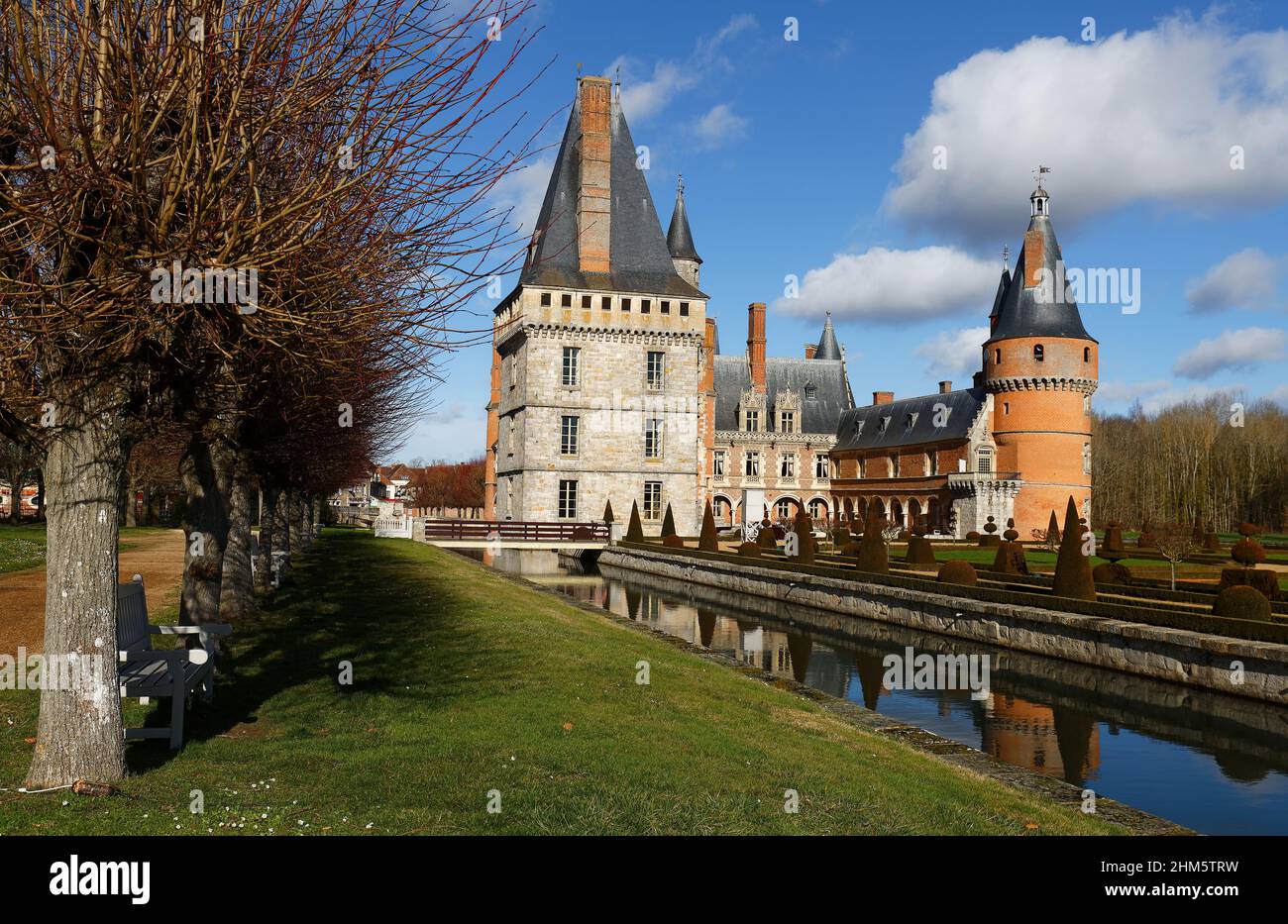 France, the picturesque castle of Maintenon located in Eure and Loir ...