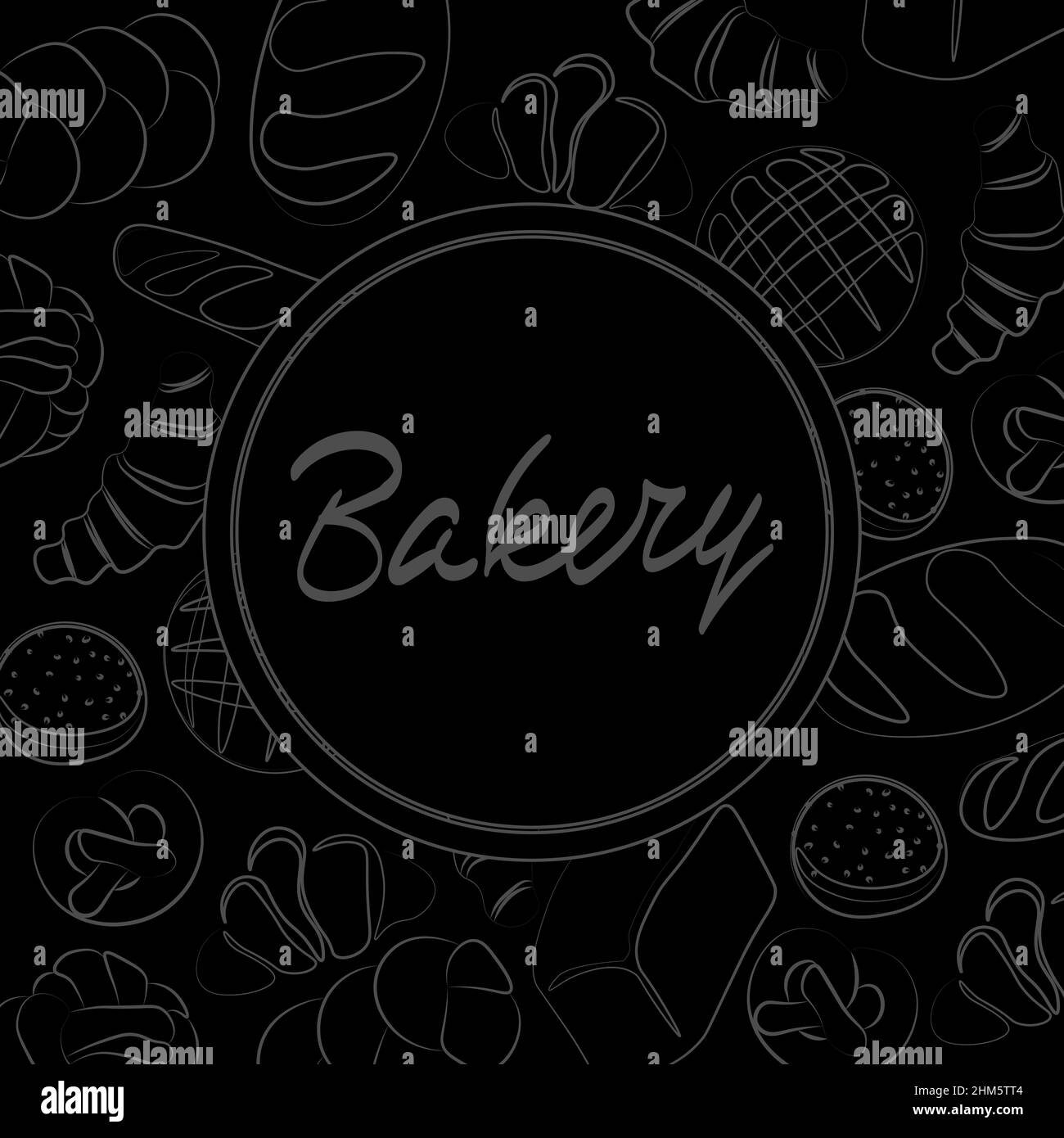 Trendy vector design for bakery or cafe.Illustrations of buns, bread ...