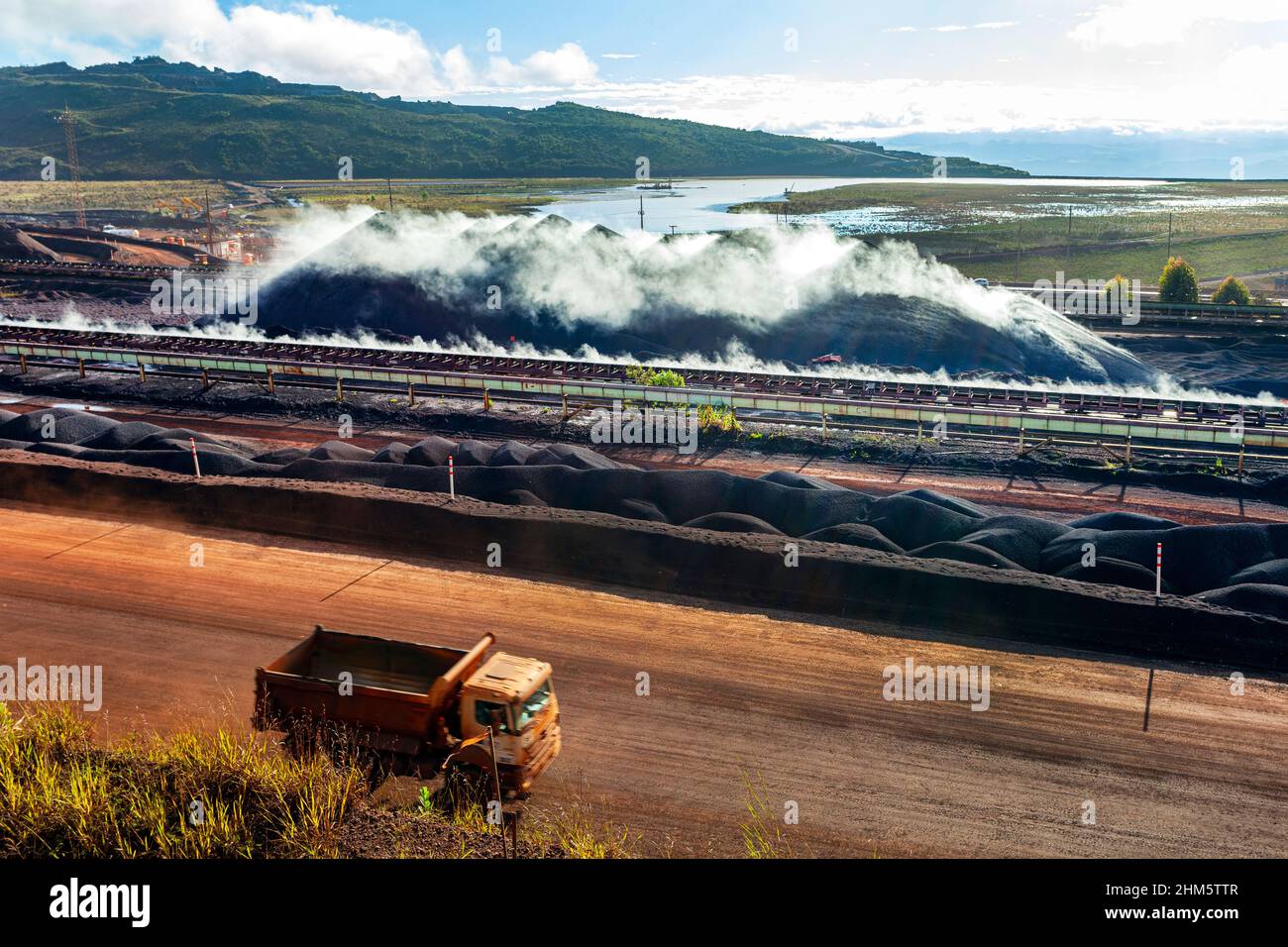 Iron ore conveyor belt Stock Photo - Alamy