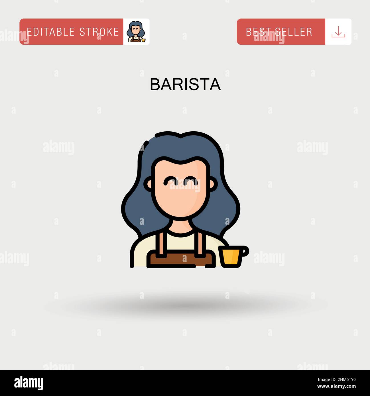 Barista pouring coffee cafe Stock Vector Images - Alamy