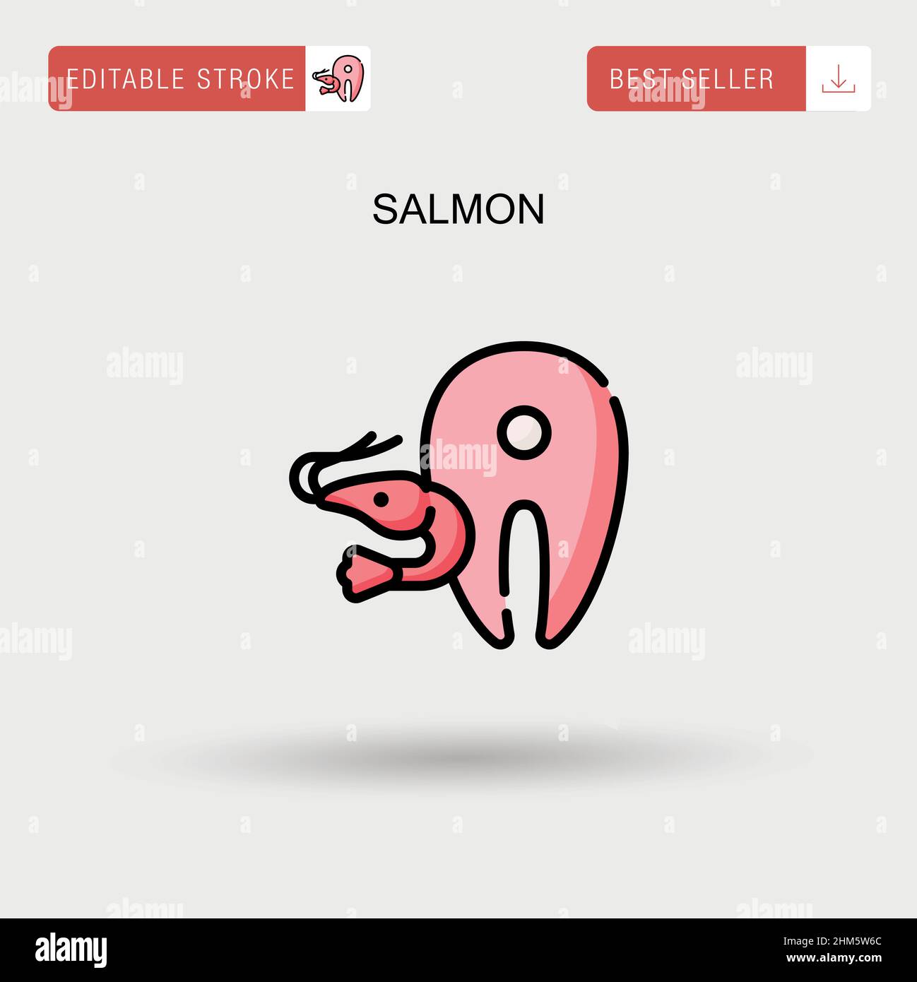 Salmon steak fresh green Stock Vector Images - Alamy