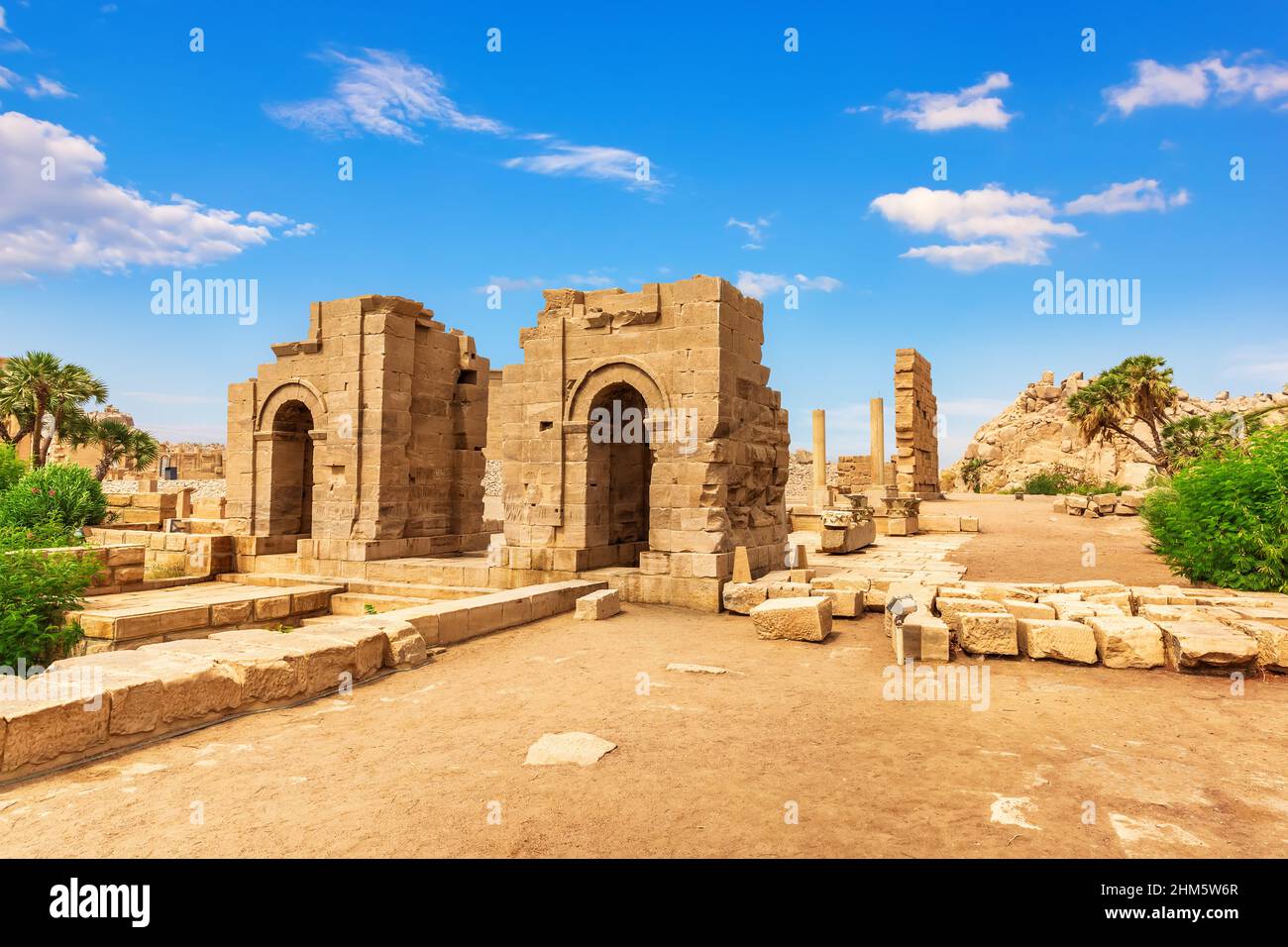 Temple ruins of Philae, Agilkia Island, Aswan, Egypt Stock Photo - Alamy