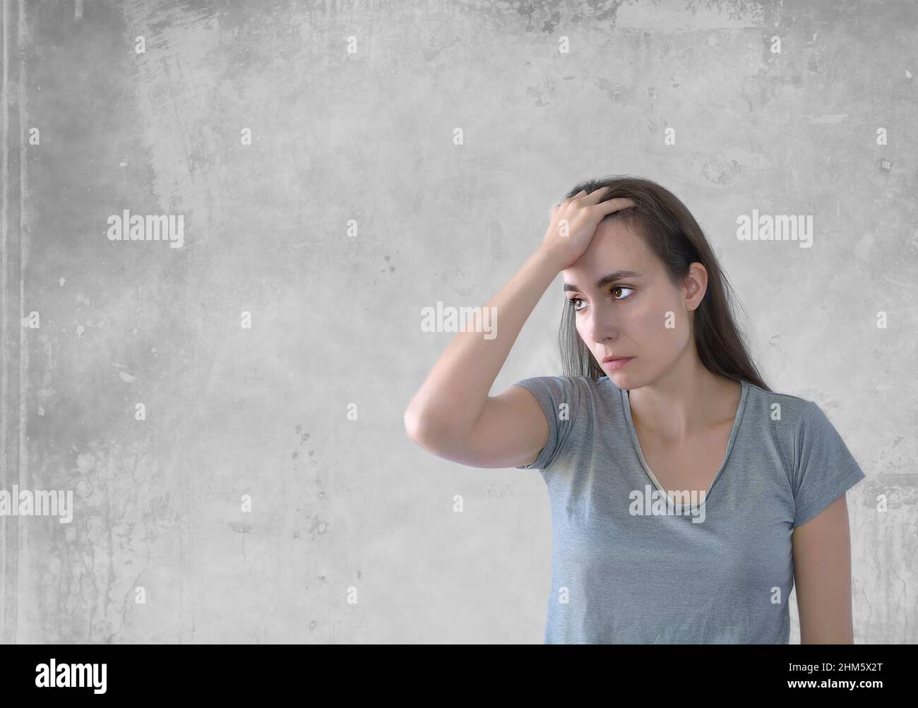 Closeup portrait stressed, frustrated angry woman pulling hair out ...