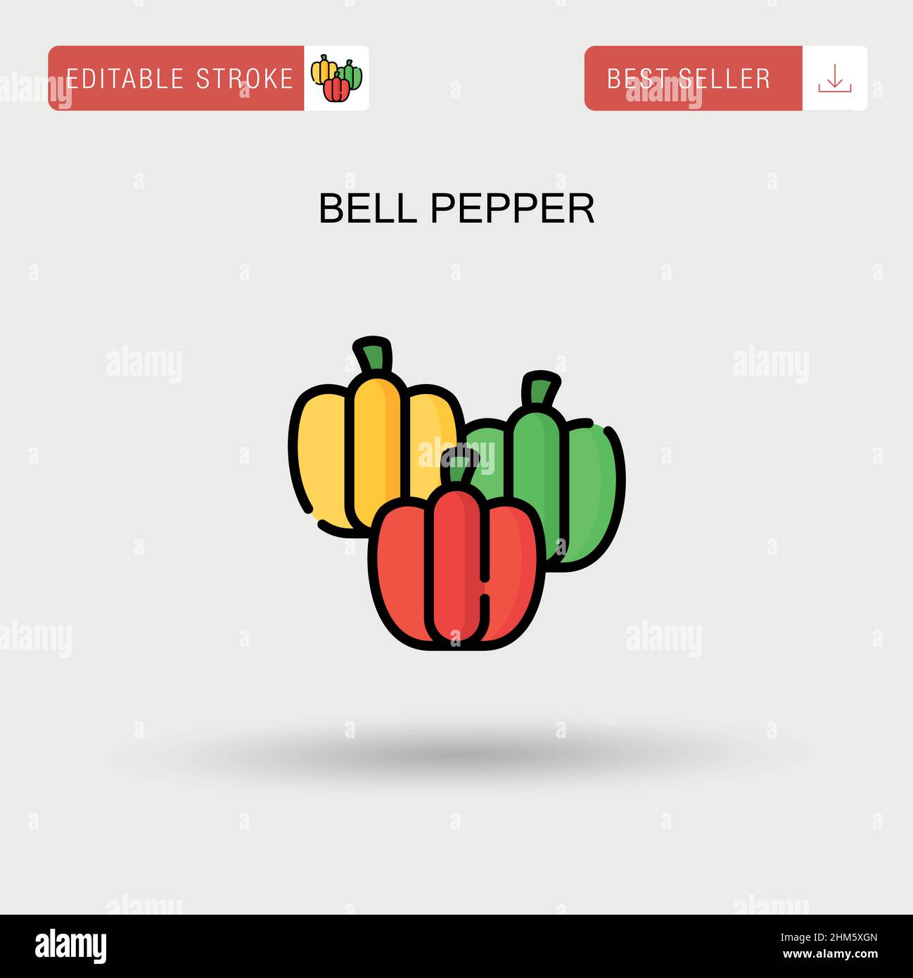 Red sweet pepper slice Stock Vector Images - Alamy