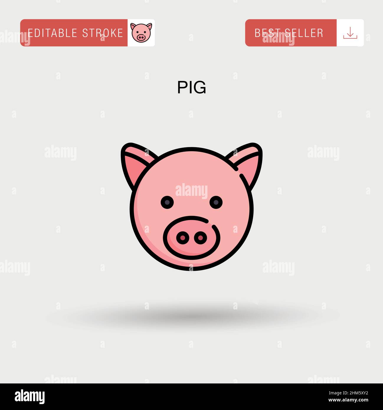 Pig Simple vector icon Stock Vector Image & Art - Alamy