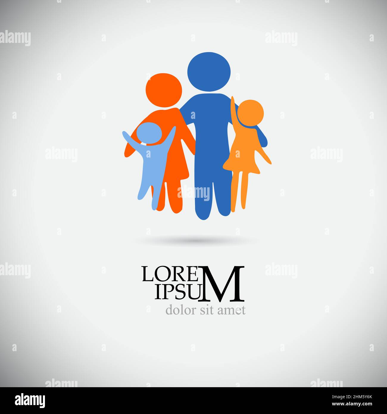 A simple illustration of a family together. Vector Stock Vector Image ...