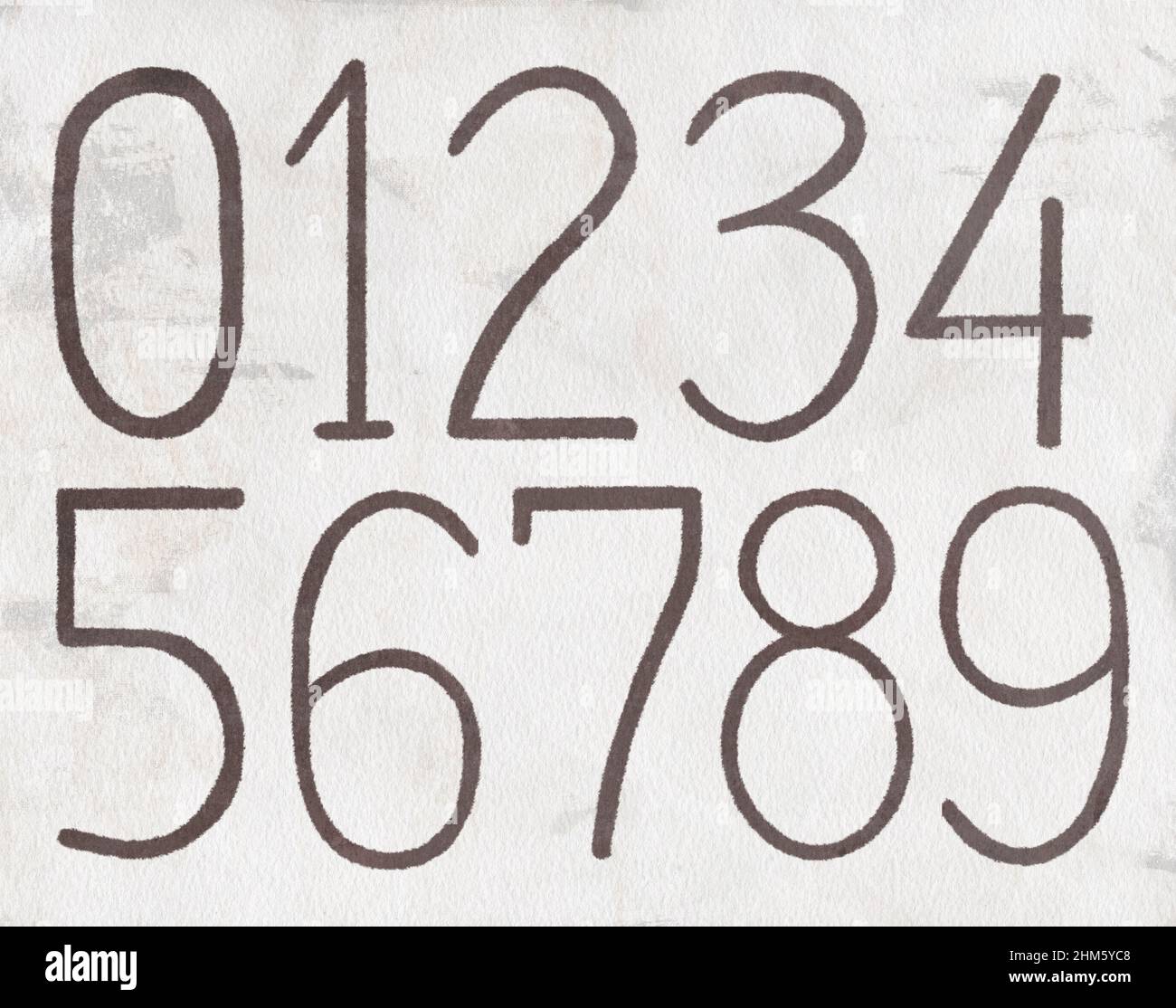 Brown texture vintage set numbers Stock Photo - Alamy