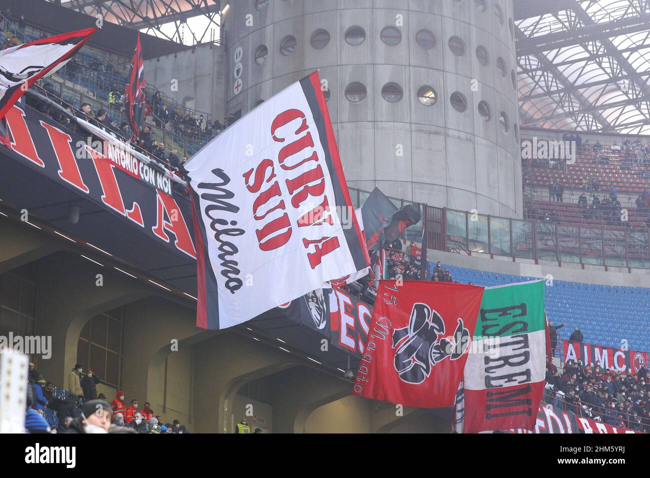 Inter milan flags san siro hi-res stock photography and images - Alamy